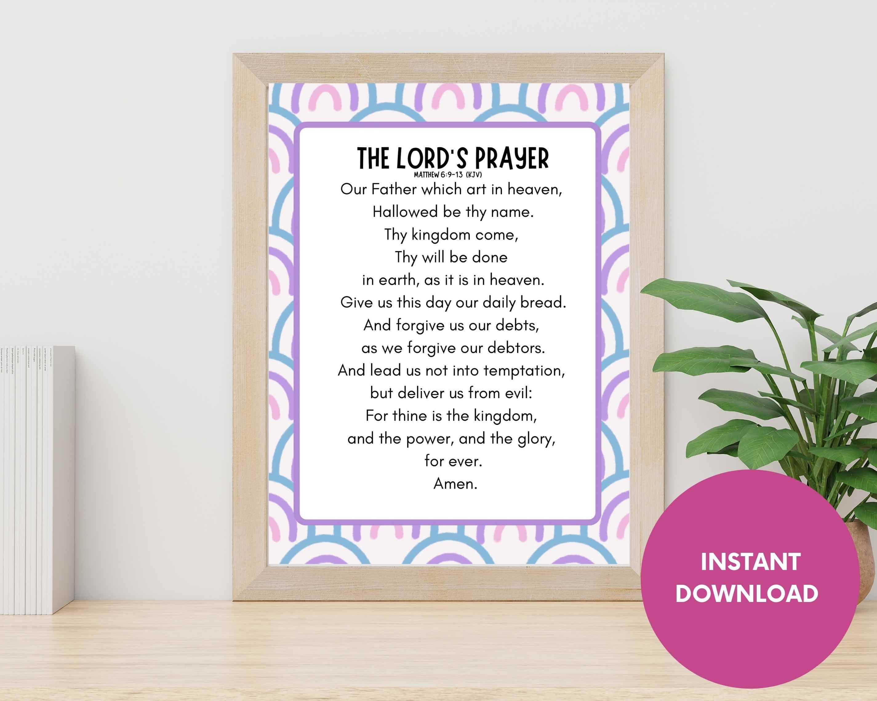 The Lords Prayer Printable for Schooldaily Morning Prayer - Etsy