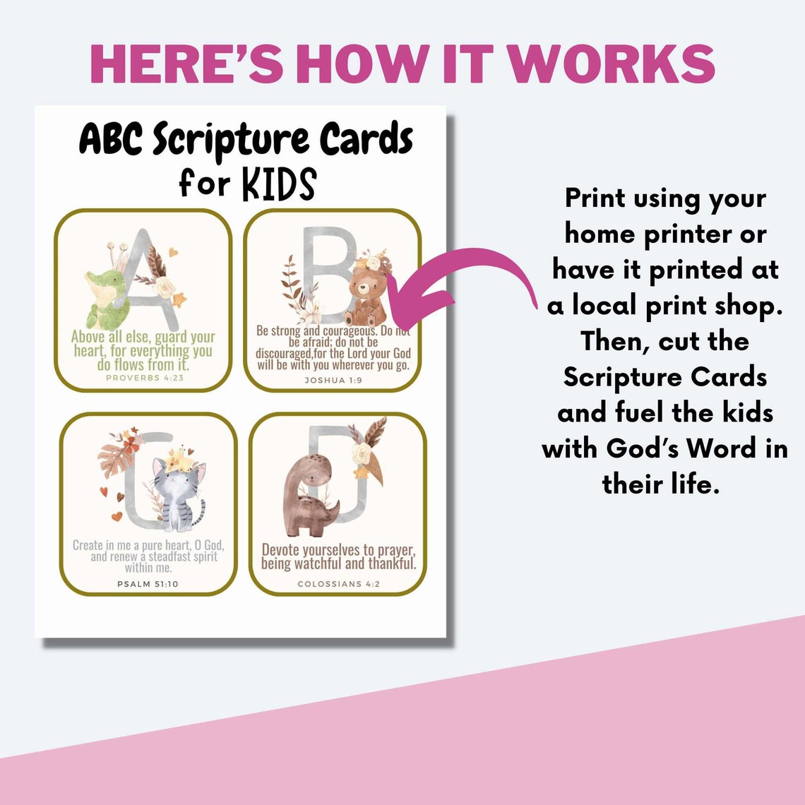 Printable Alphabet Bible Verse Cards and Tracing Worksheet - Etsy
