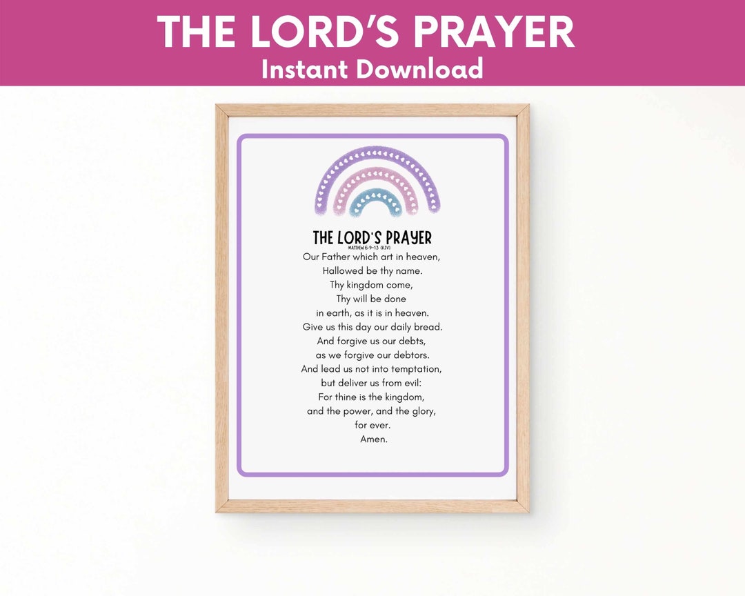 The Lord’s Prayer Printable for School,daily Morning Prayer for Kids ...