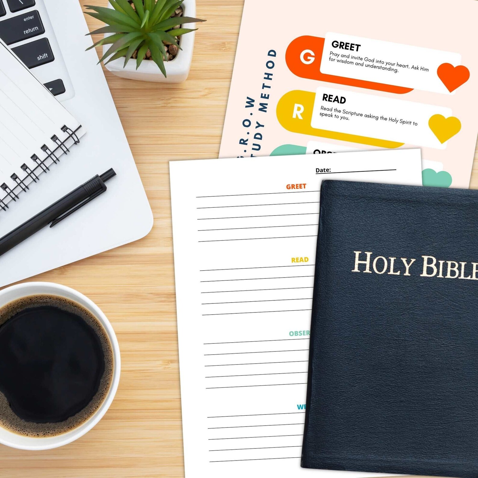 Printable GROW Bible Study Tool for Beginners,christian Devotional ...