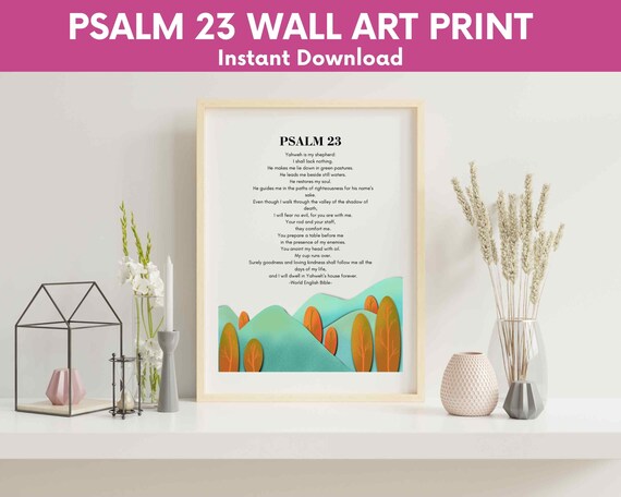 The Lord Is My Shepherd Psalm 23 Bible Verse Printworld Etsy