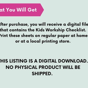 Sunday School Kids Worship Checklist Printable,church Activities for ...