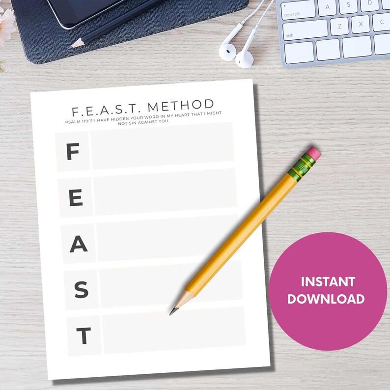 Printable FEAST Devotional Template for Youth Group,christian Bible ...