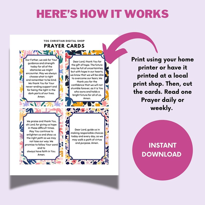 52 Christian Prayer Cards for Women: Printable Scripture (PDF) - Etsy
