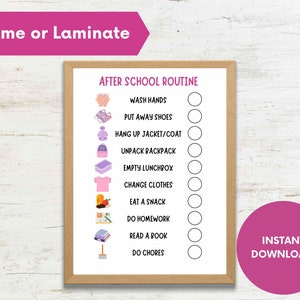 Kids' School Routine Chart: Visual Checklist (digital Download) - Etsy