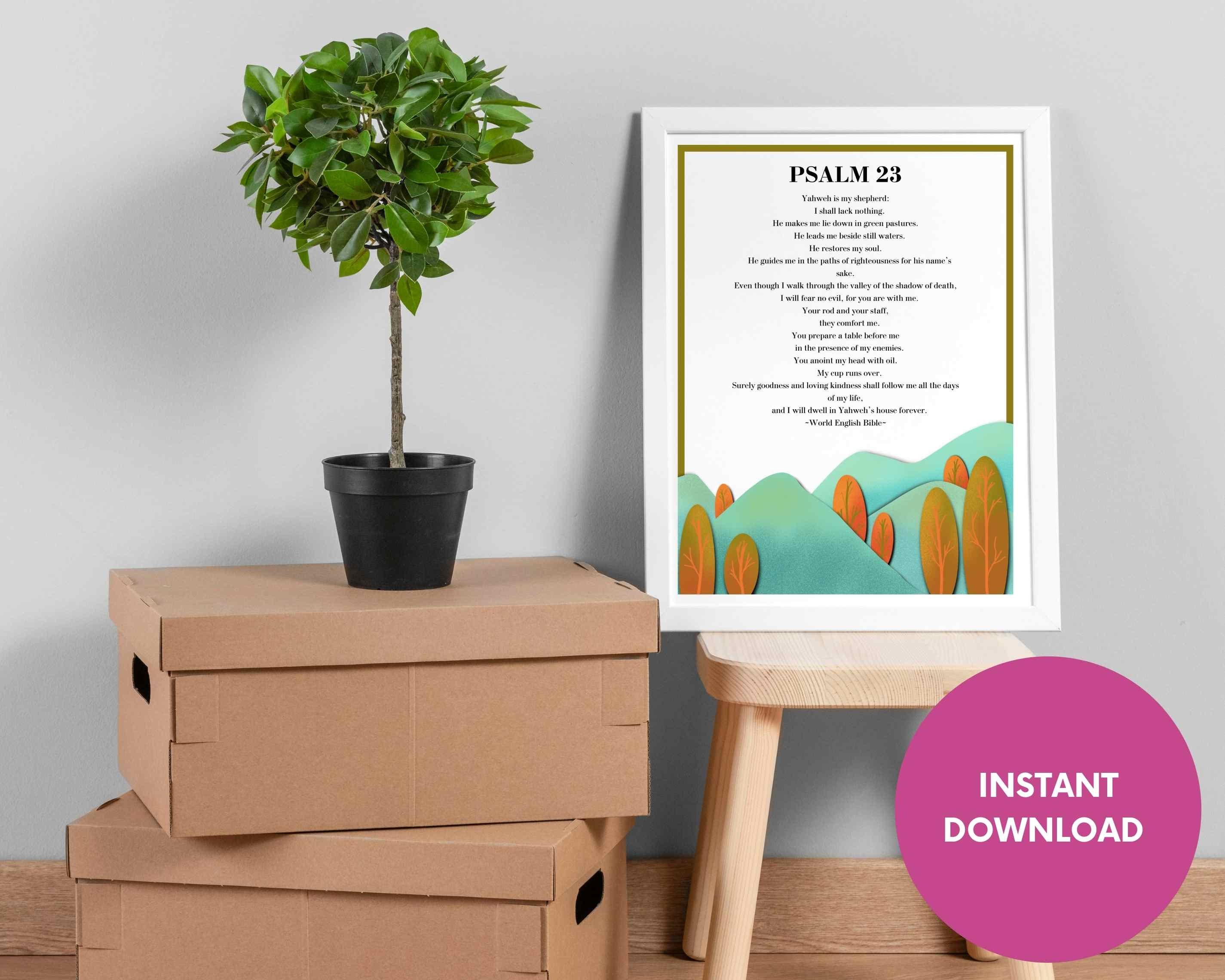 The Lord is My Shepherd Psalm 23 Bible Verse Print,back to School ...