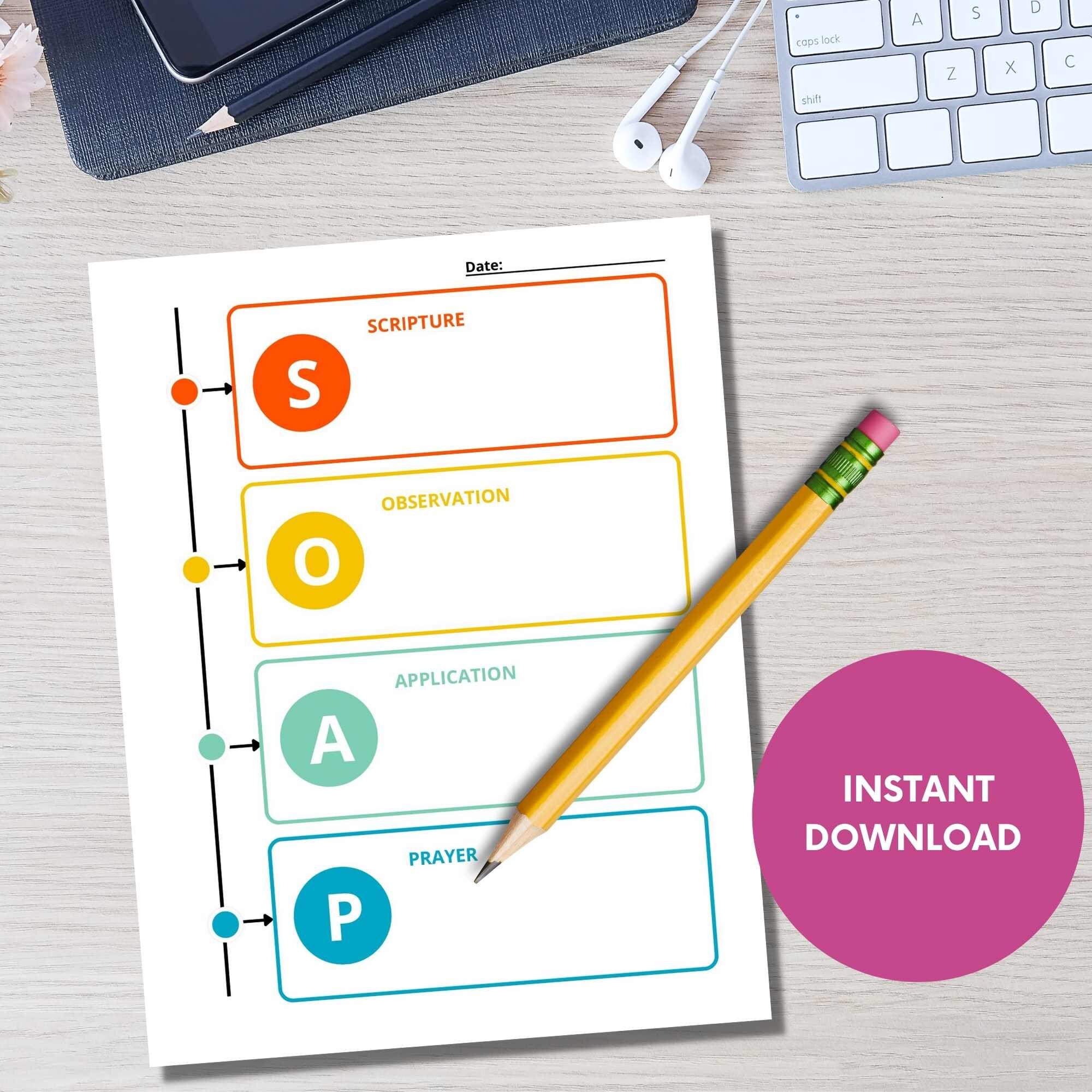 Printable SOAP Devotional Template for Youth Group,christian Bible ...