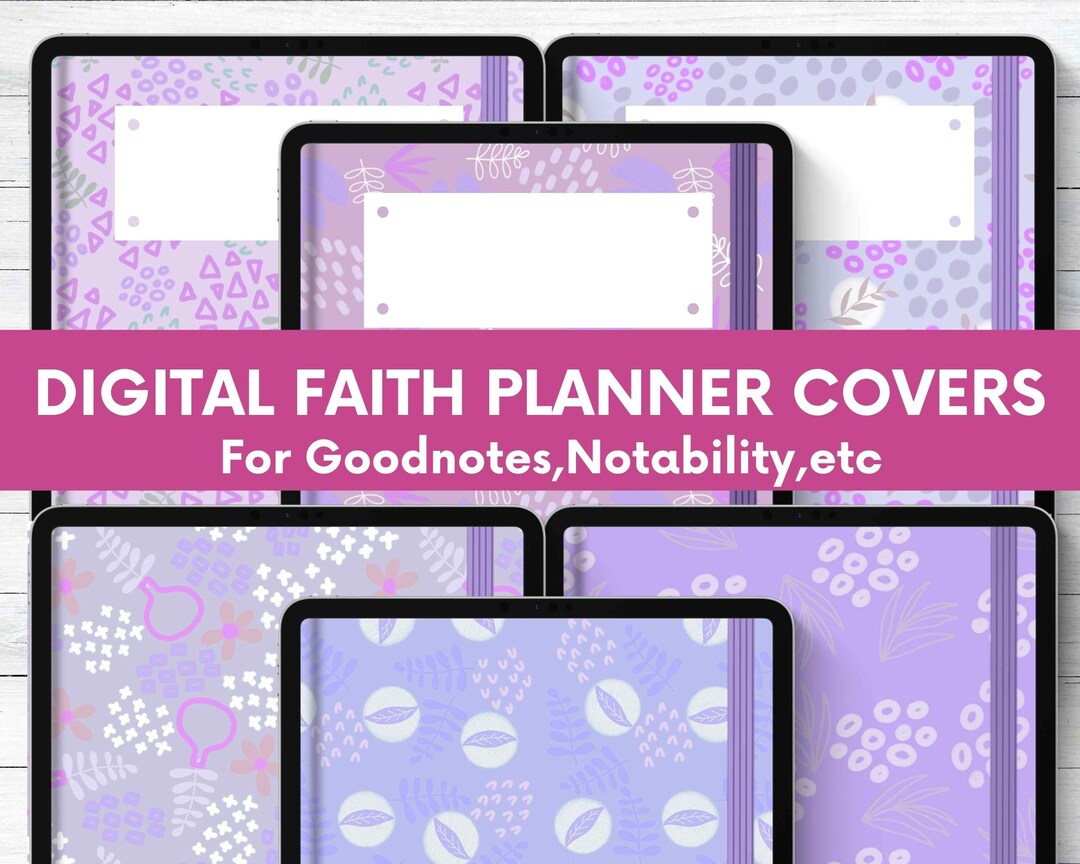 Purple Abstract Faith Planner Covers: Goodnotes, A5 & US Letter ...