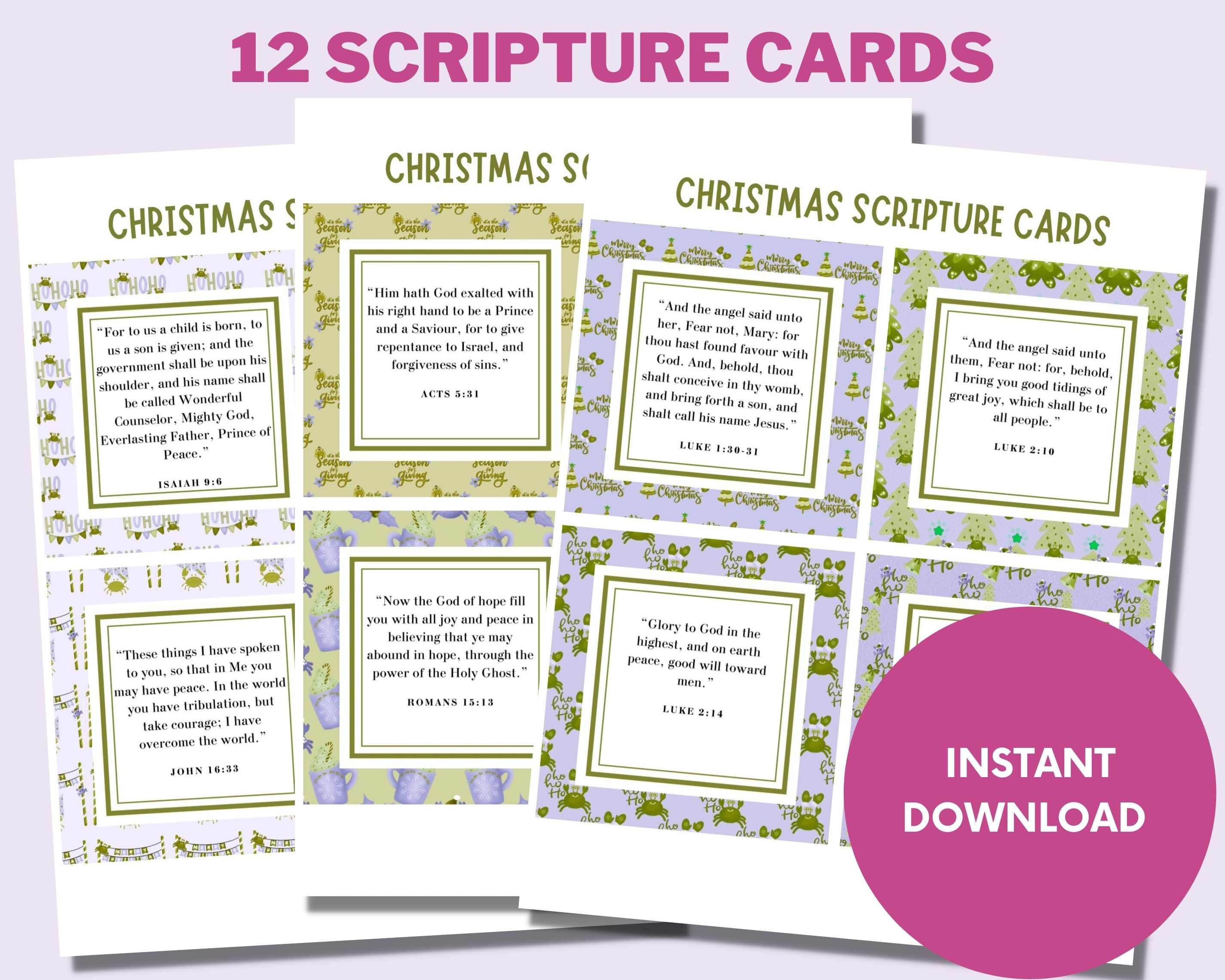 Christmas Bible Verse Cards for Gift Tags,crustaceancore Christmas ...