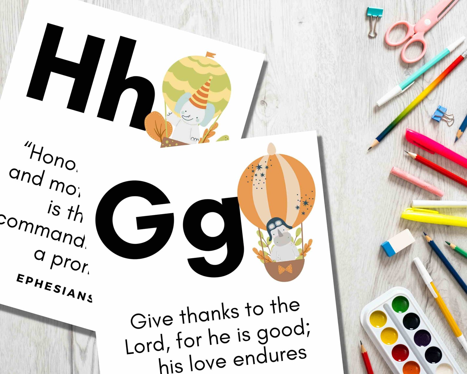 Kids Printable Alphabet Bible Verse Cards From A to Z,ABC Scripture ...