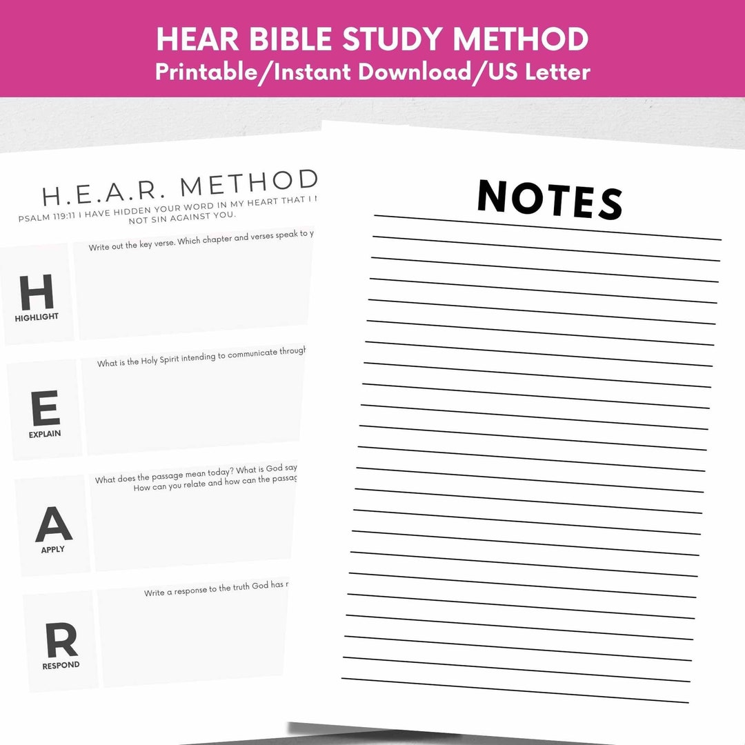Printable HEAR Bible Study Tool for Beginners,christian Devotional ...