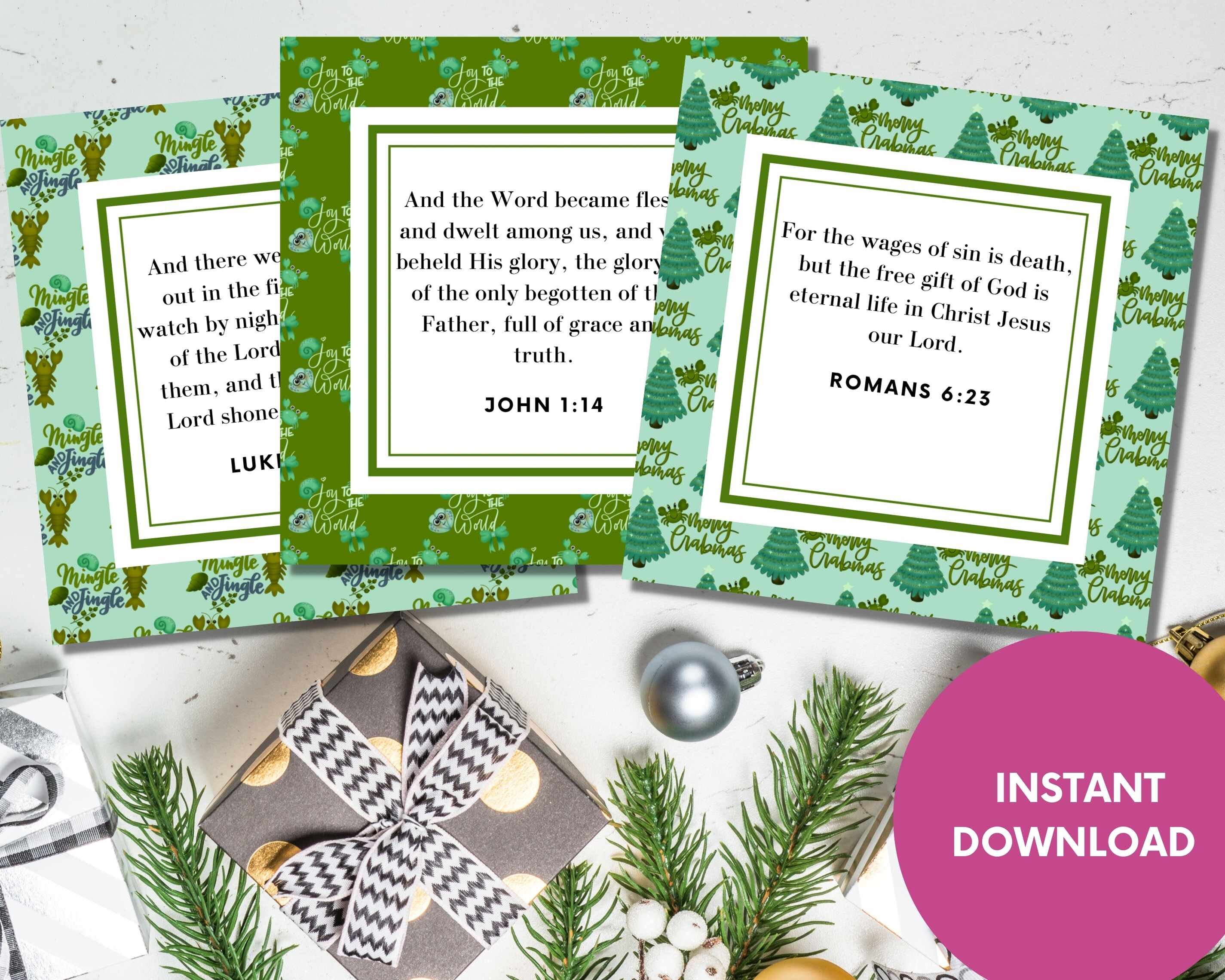 Printable Christmas Bible Verse Cards for Nativity Gifts,enclosure ...