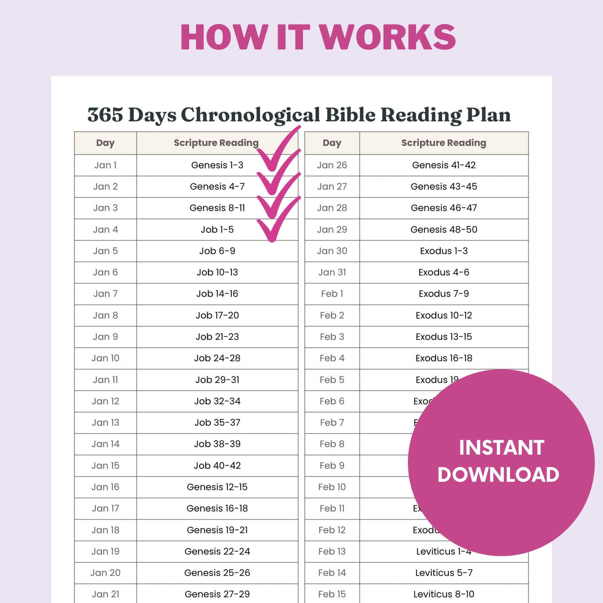 365 Days of Bible Reading Plan,chronological Bible Reading Log ...
