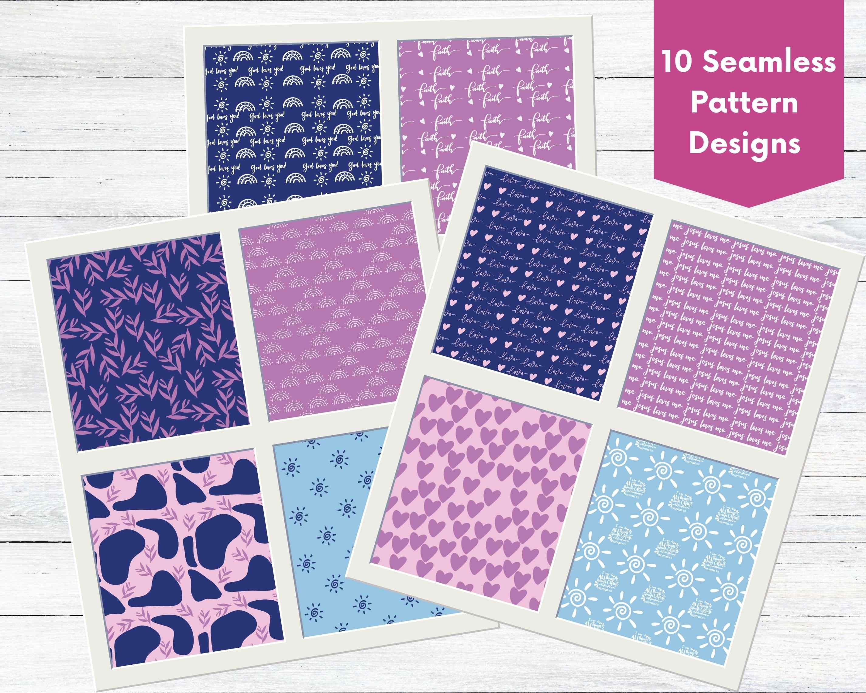 10 Handdrawn Digital Paper Pack Christian Seamless Pattern - Etsy