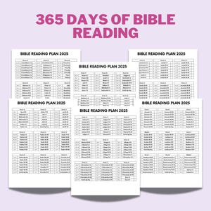 2025 Printable Bible Reading Plan, Read the Bible in 1 Year, Christian ...