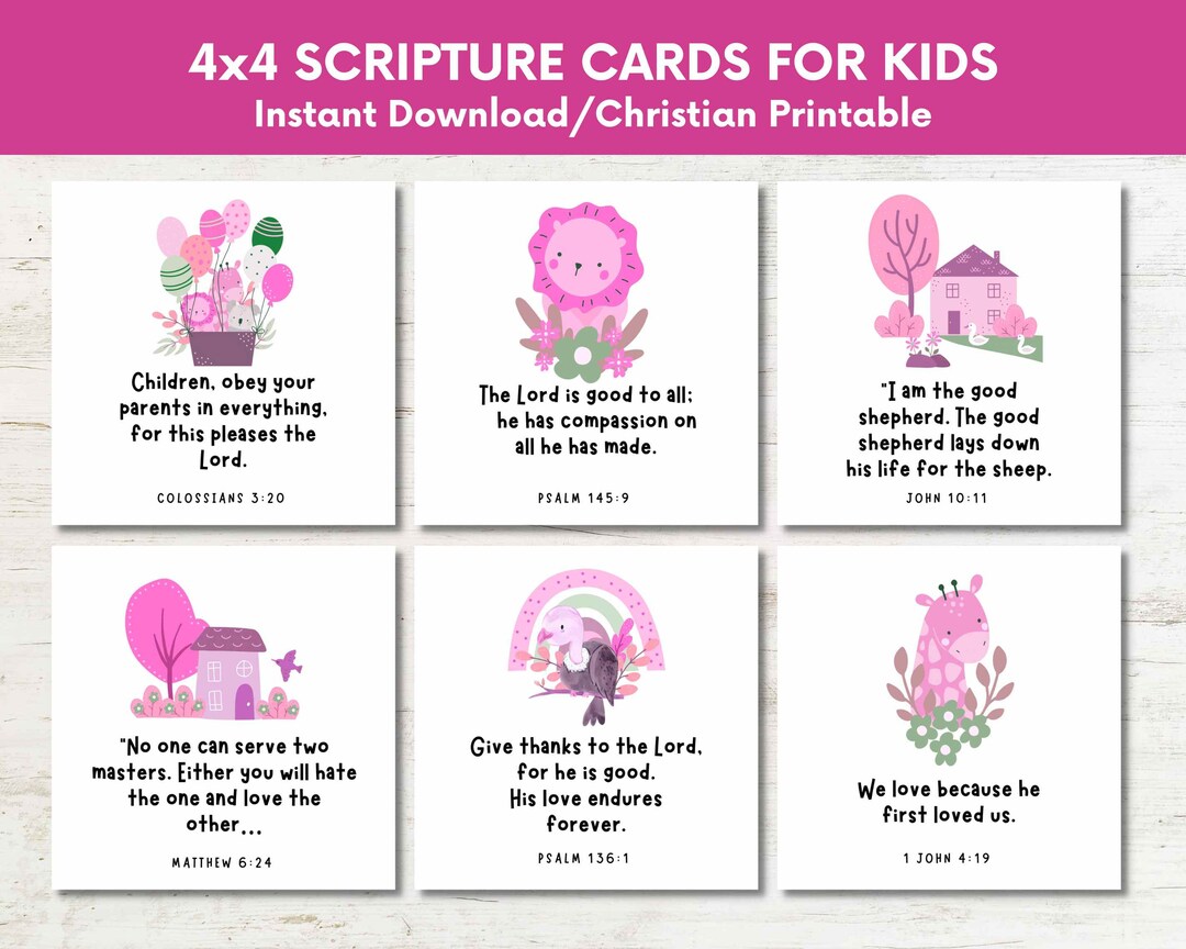 52 Bible Verse Scripture Flashcards Memory Verse,kids Christian ...