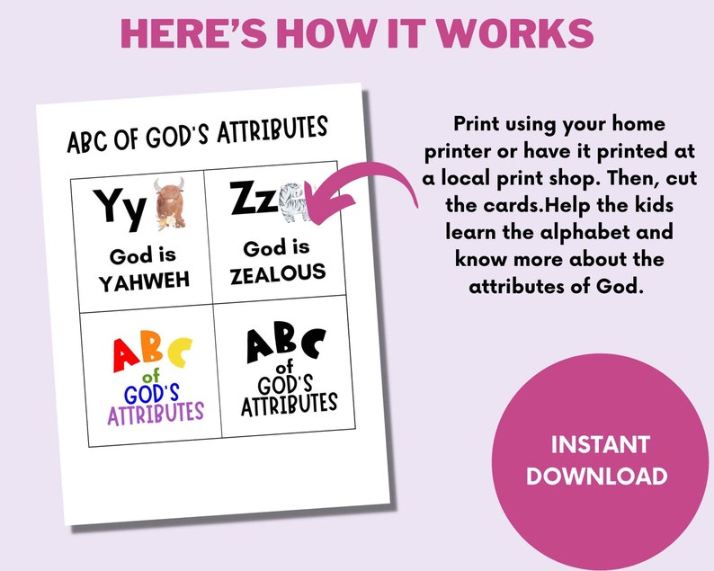 ABC Scripture Cards: Animal Alphabet, Attributes of God (digital ...