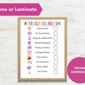 After School Routine Checklist: Visual Kids Chore Chart (digital ...