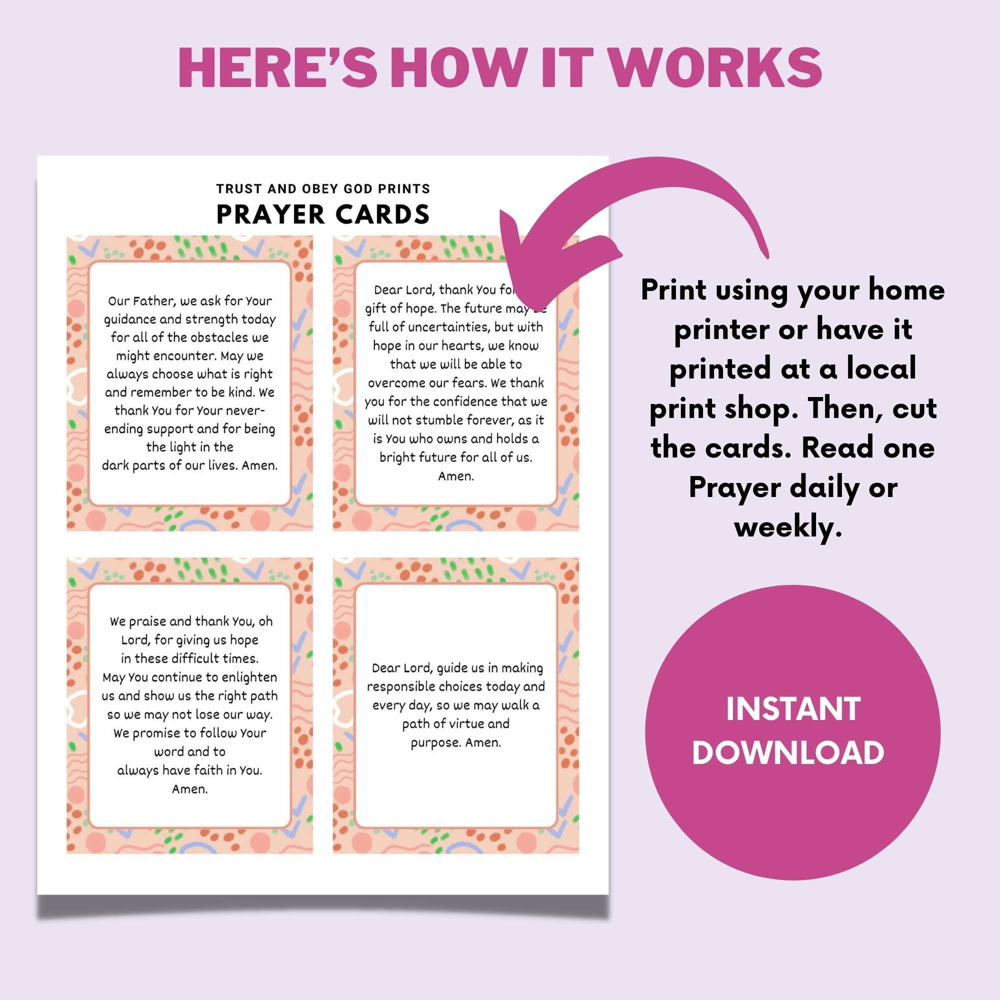 52 Printable Scripture Prayer Card Set,christian Women Prayers ...
