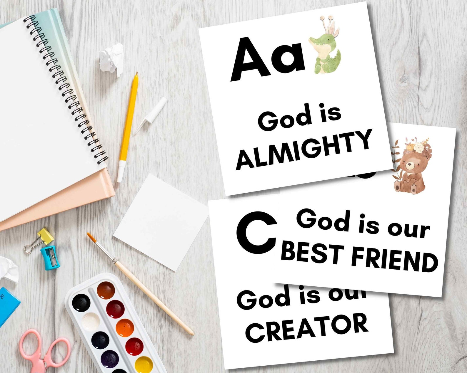 ABC Scripture Cards: Animal Alphabet, Attributes of God (digital ...