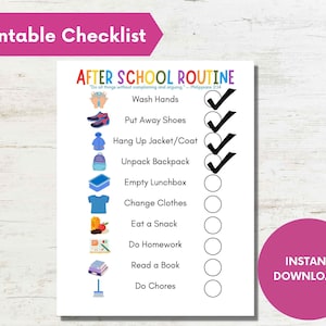 Visual Back to School Morning Before and After School Daily Routine ...