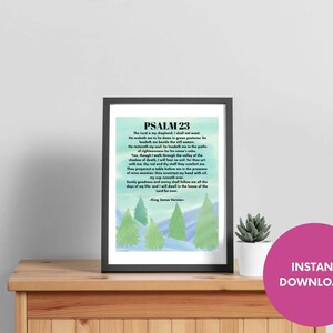 Psalm 23 KJV Printable: Minimalist Christian Scripture Art (digital ...