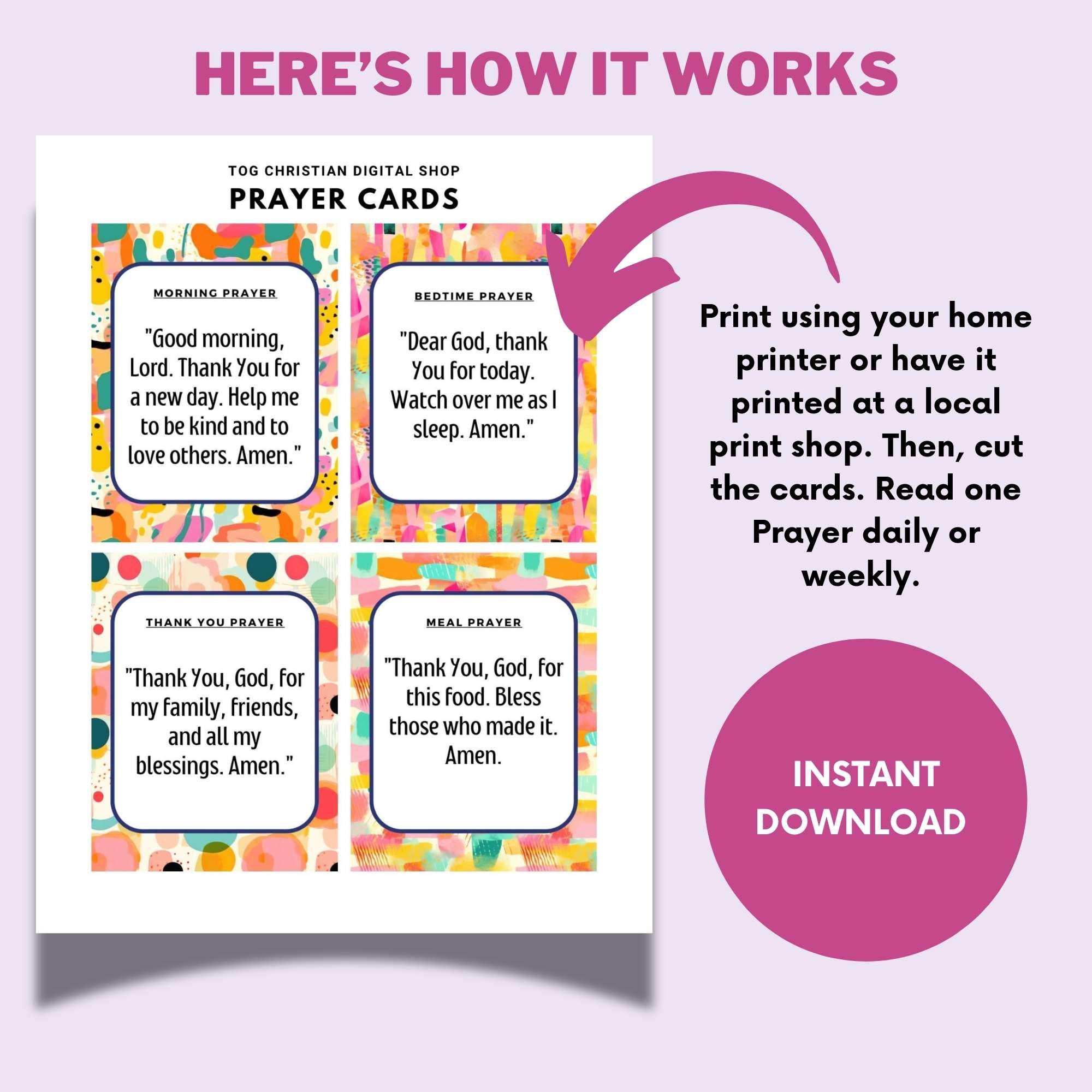 32 Printable Scripture Cards for Kids, Christian Prayer Card Set,church ...