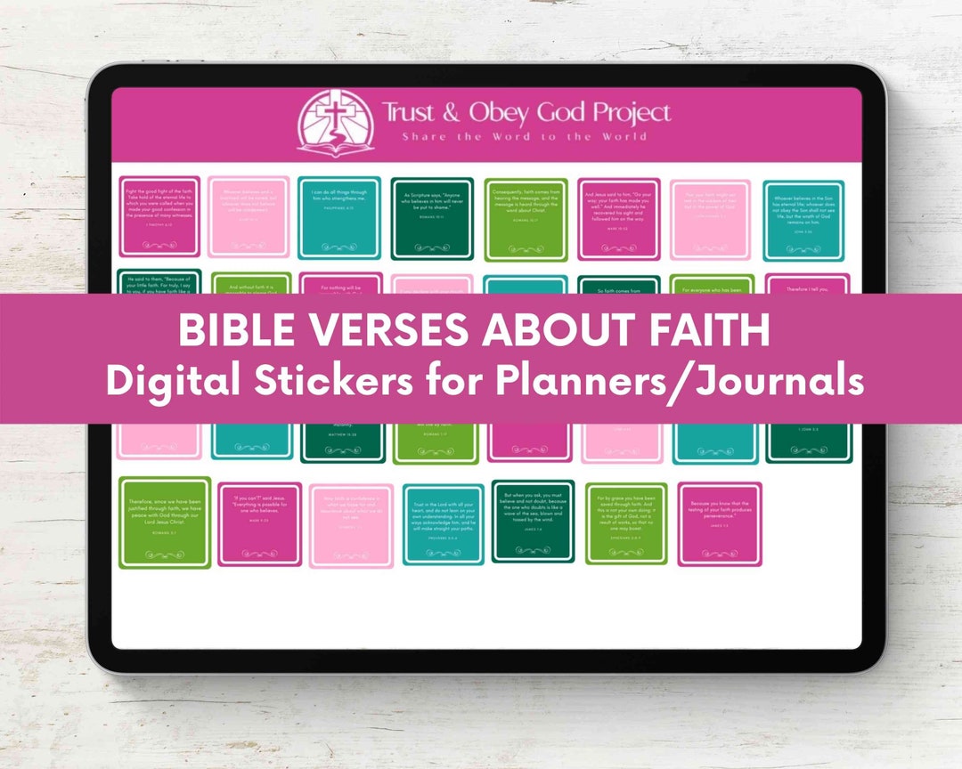 Faith Bible Verse Digital Planner Stickers: Christian Journal ...