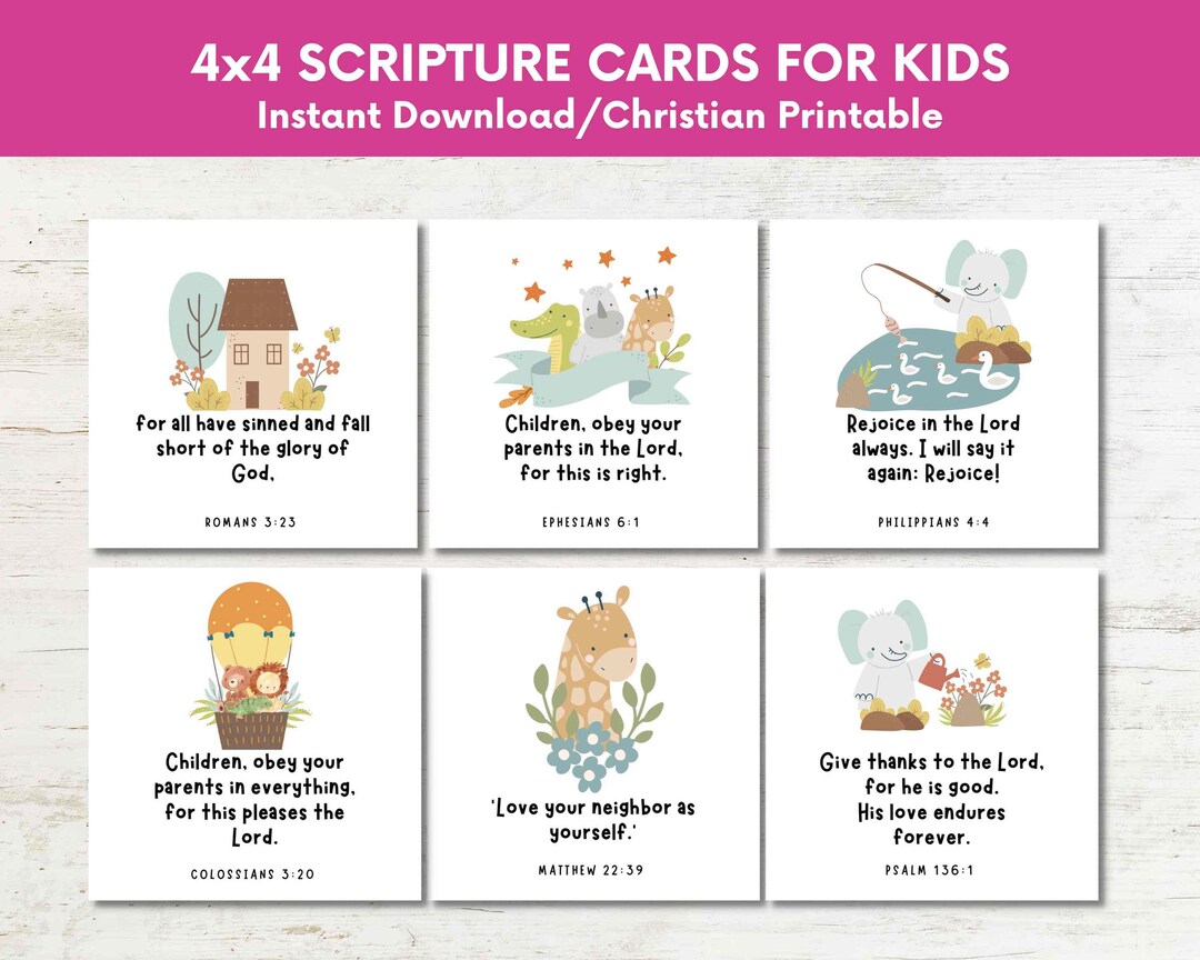 52 Bible Verse Scripture Flashcards Memory Verse,kids Christian ...