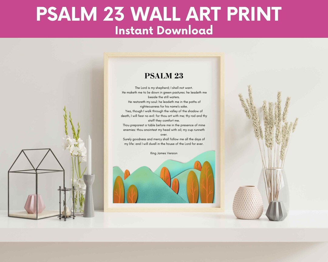 Psalm 23 KJV Printable: Minimalist Bible Verse Art (digital Download ...