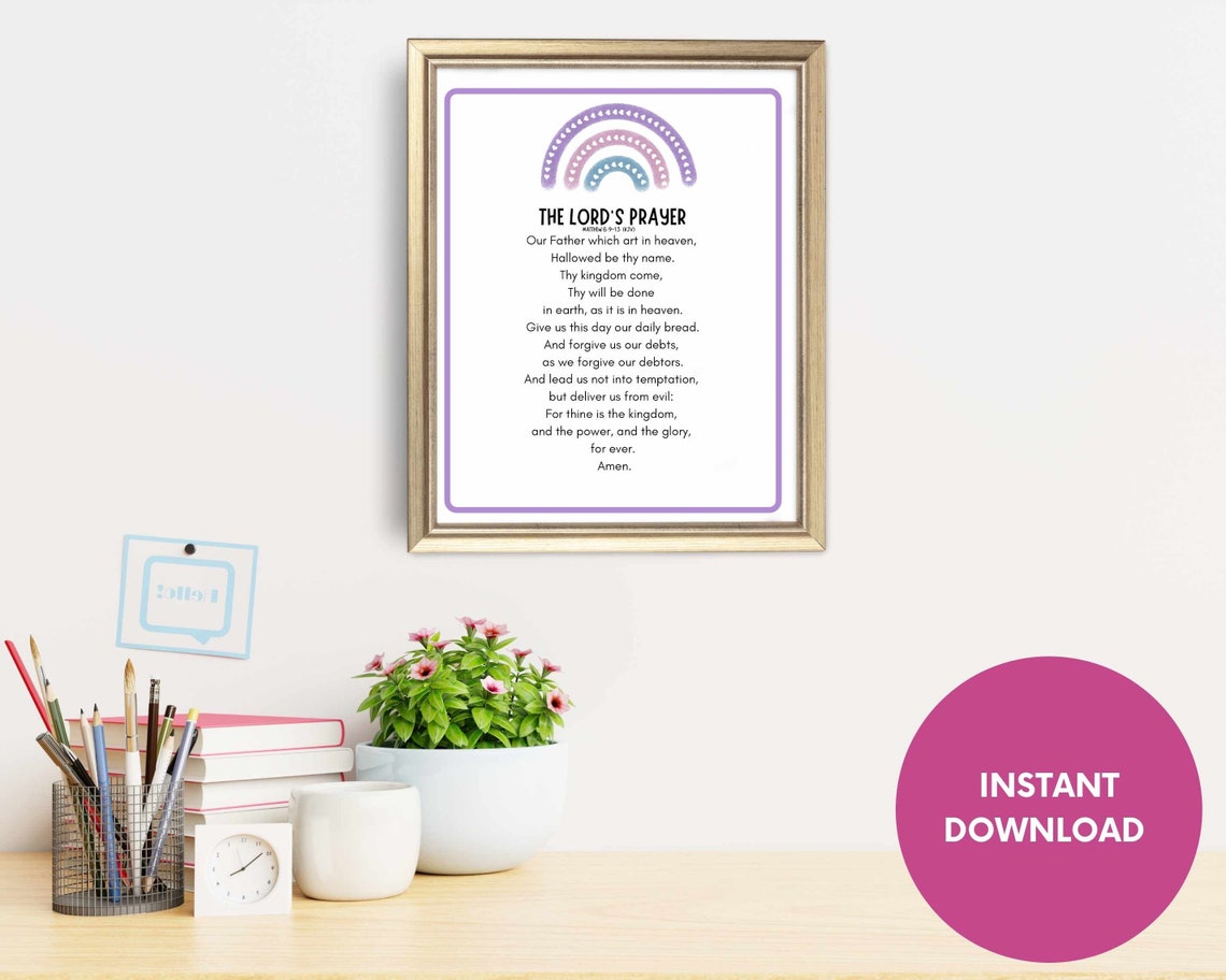 The Lords Prayer Printable for School,daily Morning Prayer for Kids,our ...