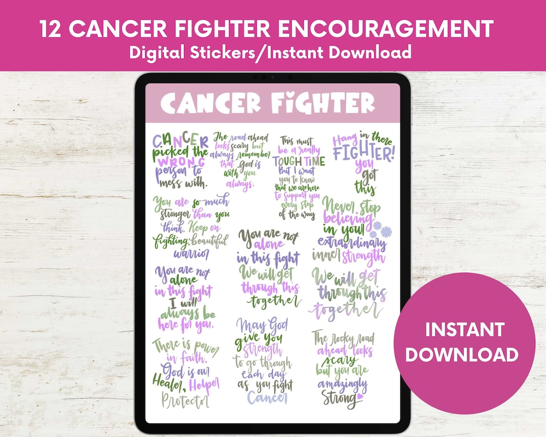 Cancer Warrior Caregiver Encouragement Digital Stickers,christian ...