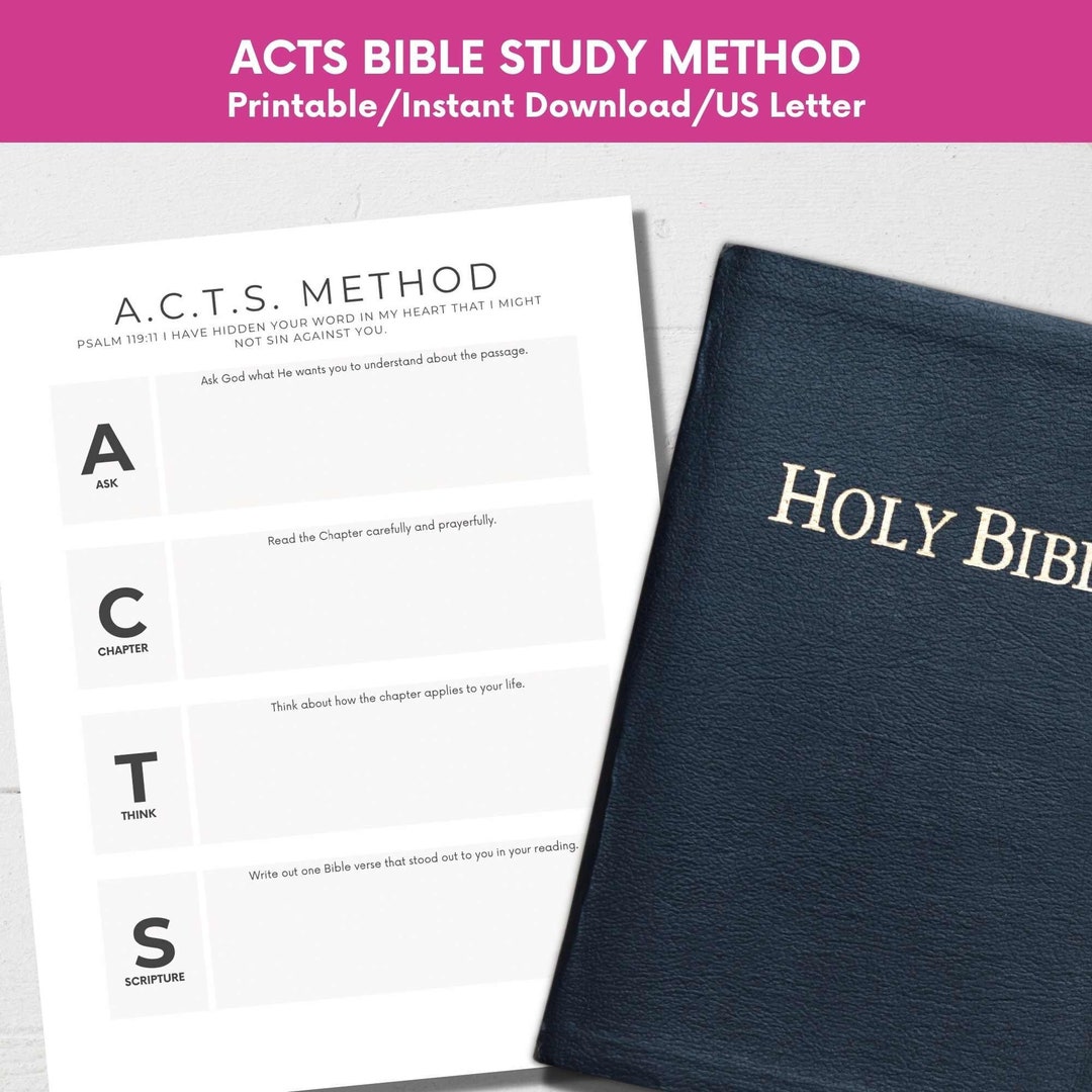 Printable ACTS Bible Study Tool for Beginners,christian Devotional ...
