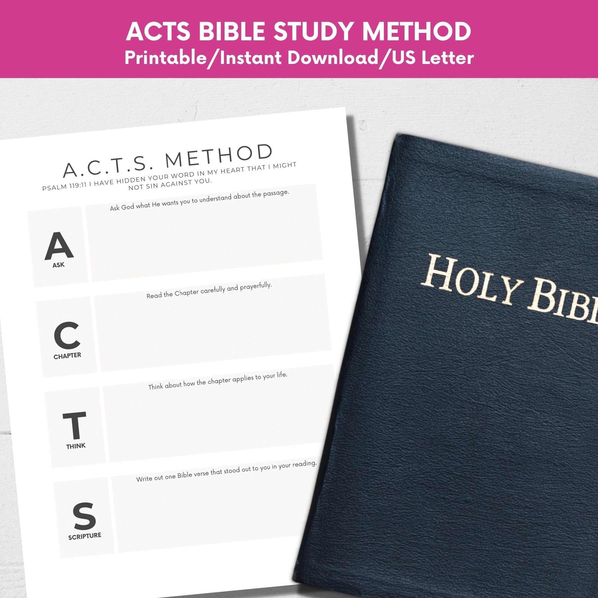 Printable ACTS Bible Study Tool for Beginners,christian Devotional ...