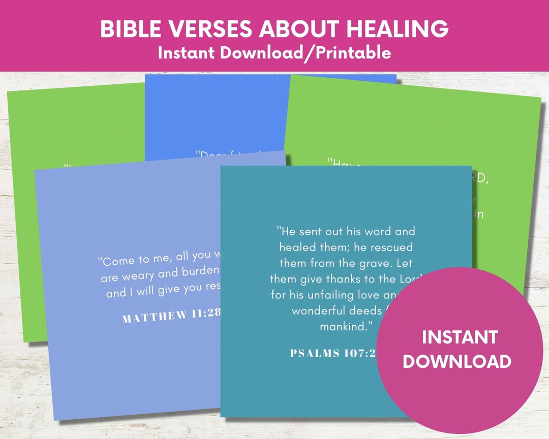 Healing Scripture Cards: Christian Bible Verse Encouragement (digital ...