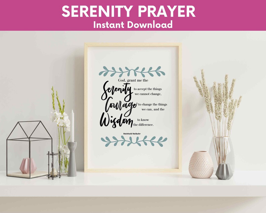 Serenity Prayer Printable Minimalist Modern Christian Faith Wall Art ...