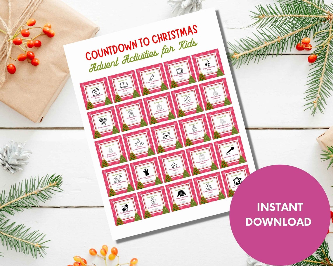 Printable Family Christian Christmas Activities Advent - Etsy