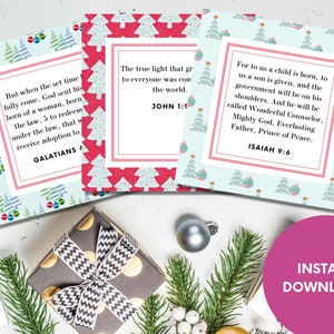 Printable Christmas Scripture Cards for Gift Enclosure,bible Verse ...