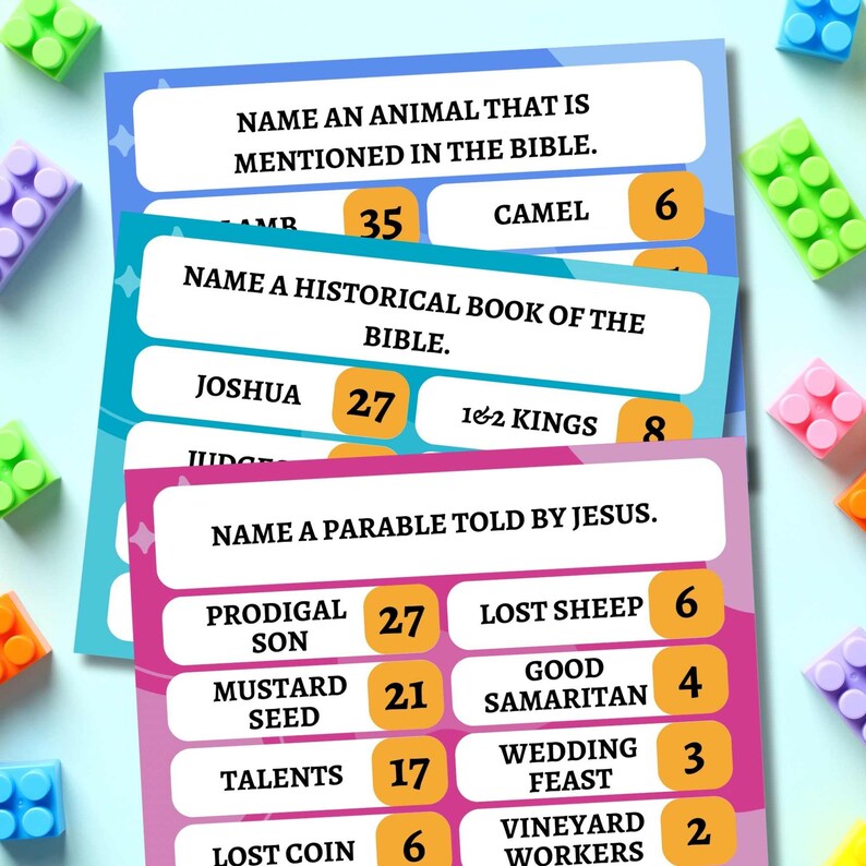 56 Printable Bible Feud Game Cards for Family,christian Church Games ...