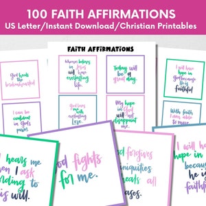 100 Handlettered Printable Words of Affirmation Cards,encouragement ...
