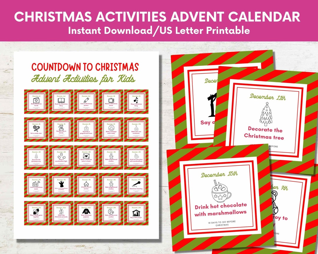 Printable Family Christian Christmas Activities Advent Calendar,kids ...