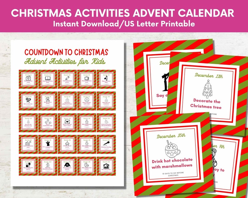 Printable Family Christian Christmas Activities Advent Calendar,kids ...