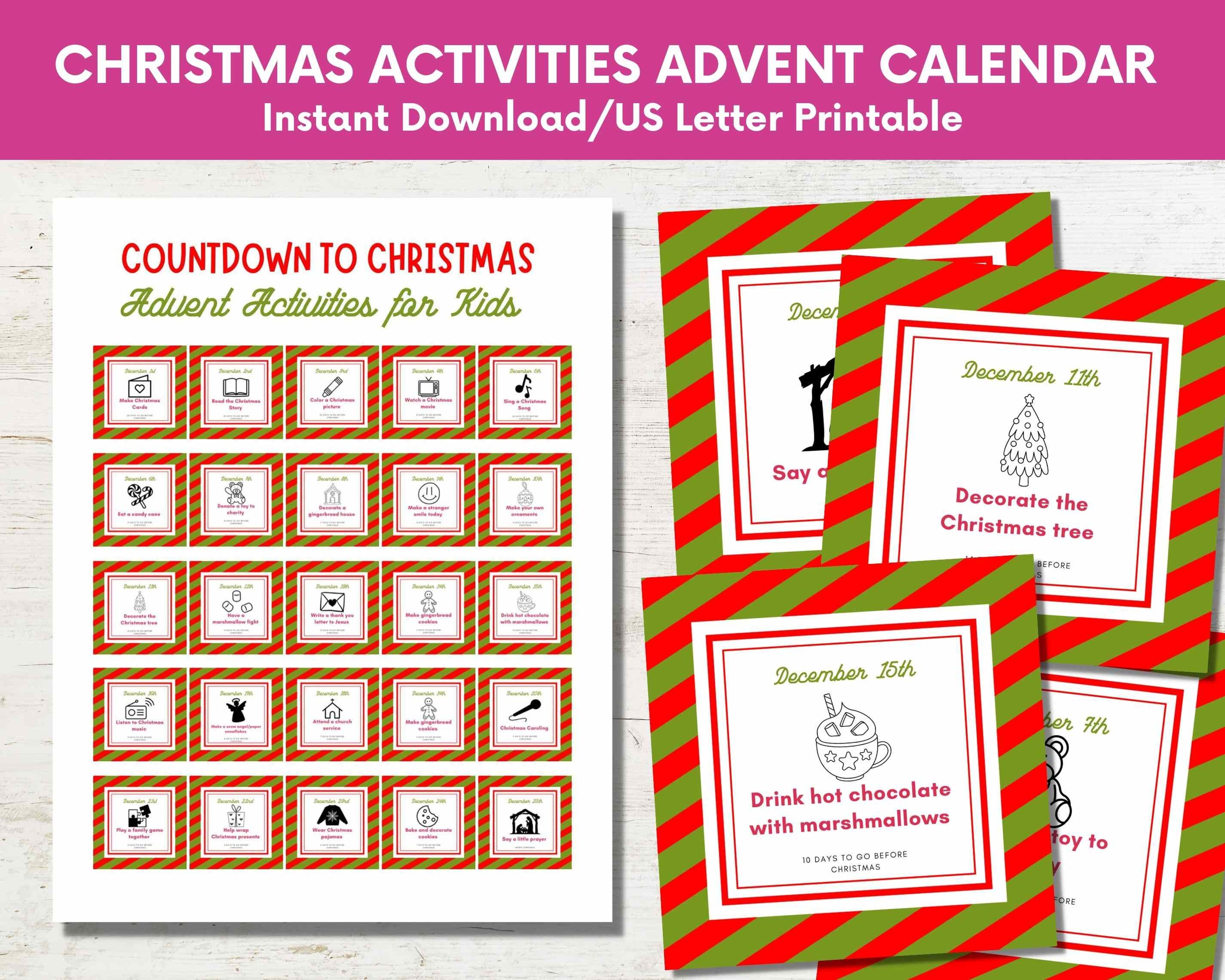 Printable Family Christian Christmas Activities Advent Calendar,kids ...