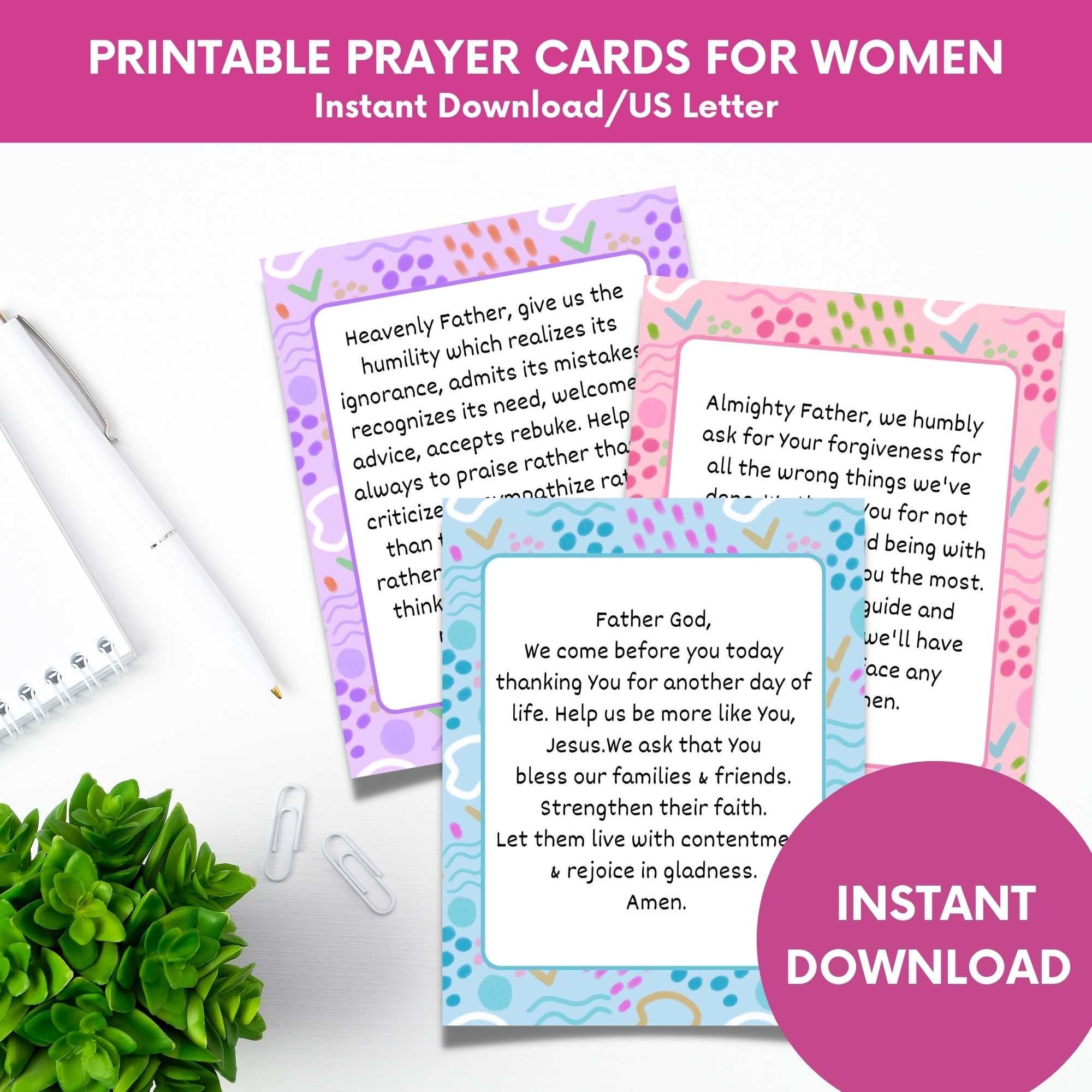 52 Printable Scripture Prayer Card Set,christian Women Prayers ...