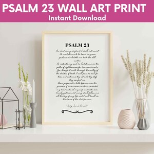 Psalm 23 KJV the Lord is My Shephered Minimalist Scripture Christian ...