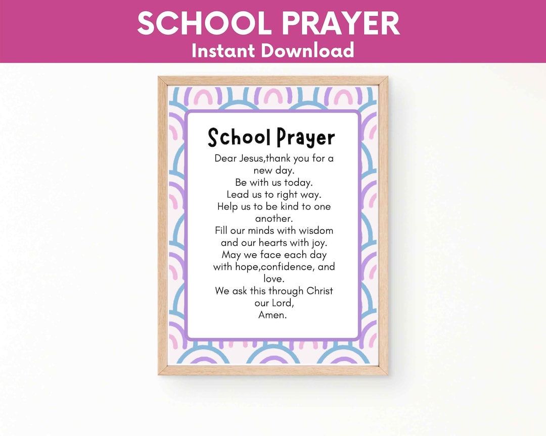 Daily Morning Prayer for Kids,back to School Christian Classroom Prayer ...