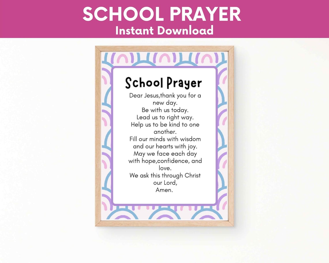 School Prayer Printable: Christian Classroom Decor (digital Download ...