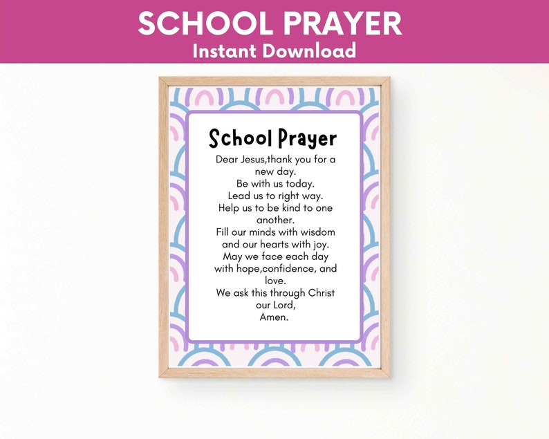School Prayer Printable: Christian Classroom Decor (digital Download ...