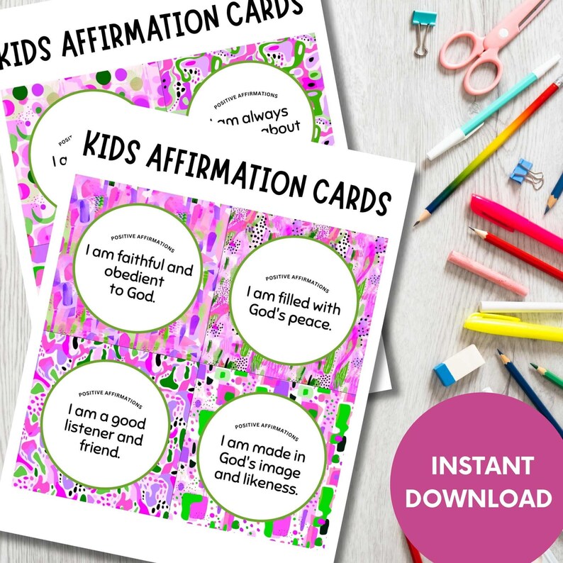 Faith Affirmation Cards for Kids: Printable Lunchbox Notes (PDF) - Etsy