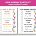 Sunday School Kids Worship Checklist Printablechurch - Etsy
